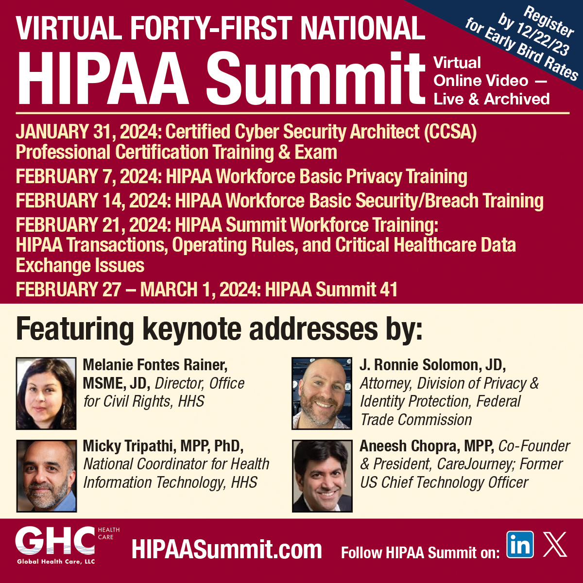 Virtual National HIPAA Summit 2024 - February 27th to March 1st